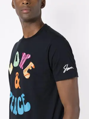 AMIR SLAMA Graphic-print Embroidered T-shirt