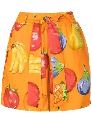 AMIR SLAMA Graphic-print Shorts - Orange