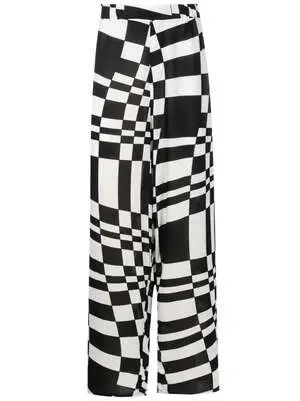AMIR SLAMA Geometric-print Straight Trousers