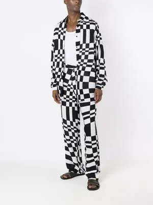 AMIR SLAMA Geometric-print Straight Trousers
