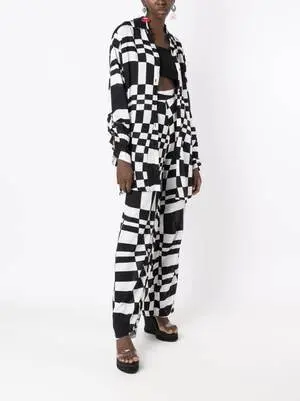 AMIR SLAMA Geometric-print Straight Trousers