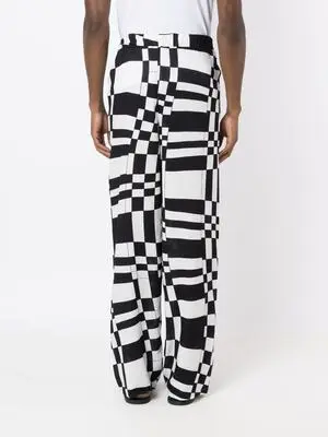 AMIR SLAMA Geometric-print Straight Trousers