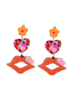 AMIR SLAMA Lip-charm Drop Earrings - Multicolour