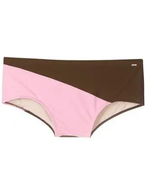 AMIR SLAMA Panelled Swim Trunks - Brown
