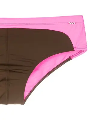 AMIR SLAMA Panelled Swim Trunks - Brown