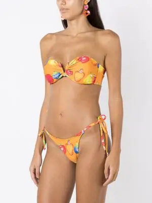 AMIR SLAMA Fruit-print Two-piece Bikini Set