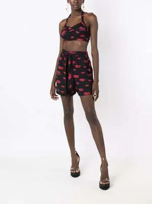 AMIR SLAMA Lip-print Cropped Top