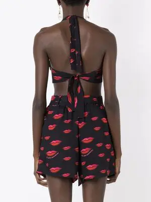 AMIR SLAMA Lip-print Cropped Top