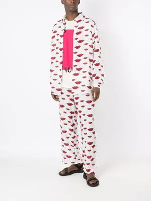 AMIR SLAMA Lips-motif Cotton Shirt - White