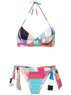 AMIR SLAMA Graphic-print Bikini Set - Multicolour