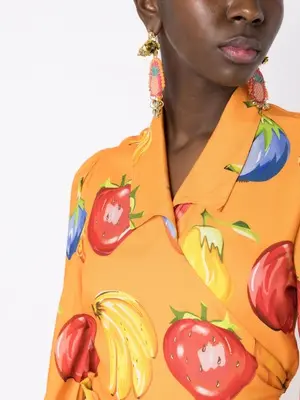 AMIR SLAMA Fruit Print Shirt