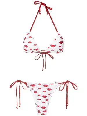 AMIR SLAMA Lip-print Triangle Bikini