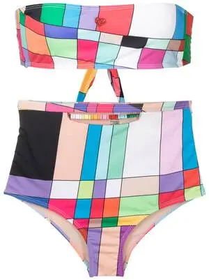 AMIR SLAMA Graphic-print Bikini Set - Multicolour