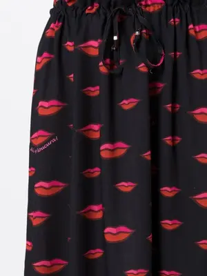 AMIR SLAMA Lip-print Maxi Skirt