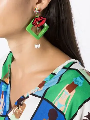AMIR SLAMA Lips-motif Drop Earrings
