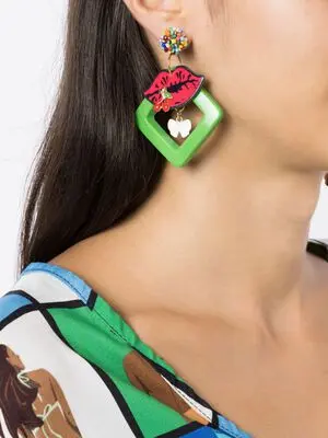 AMIR SLAMA Lips-motif Drop Earrings