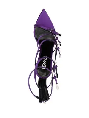 Versace Pin-point 130mm Sandals - Purple
