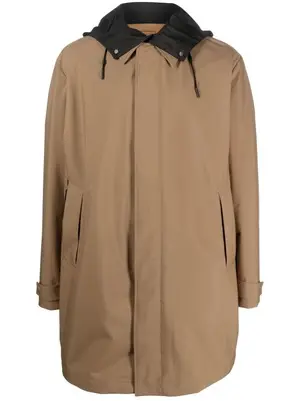 Zegna Long-sleeve Hooded Raincoat
