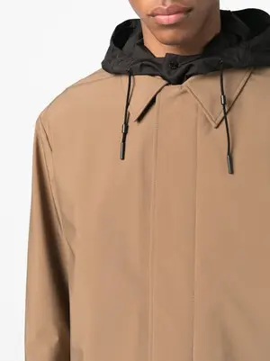 Zegna Long-sleeve Hooded Raincoat