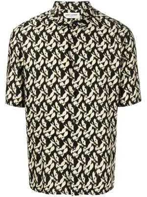 Saint Laurent Abstract-print Cotton Shirt
