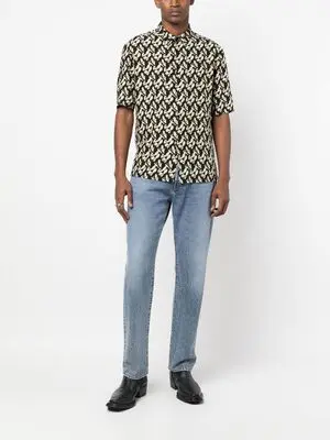 Saint Laurent Abstract-print Cotton Shirt