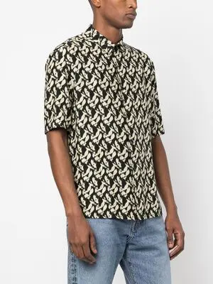 Saint Laurent Abstract-print Cotton Shirt