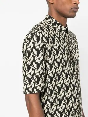 Saint Laurent Abstract-print Cotton Shirt