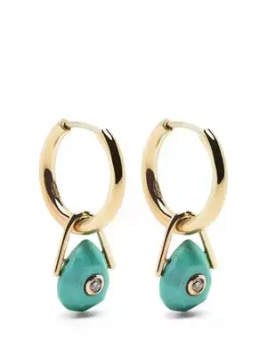 Pascale Monvoisin 9kt Yellow Turquoise, And Diamond Drop Earrings - Gold