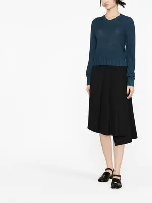 MAISON MARGIELA V-neck Basket-weave Jumper