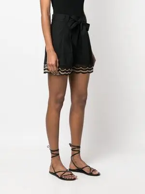 TWINSET Lace-trim Wide-leg Shorts