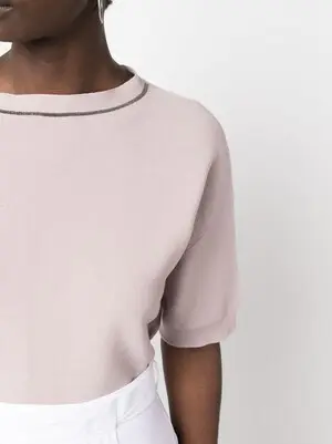 Fabiana Filippi Ball-chain Detail Fine-knit Top - Pink