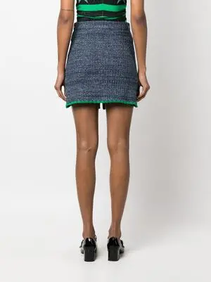 CORMIO Chiara Flower-buttons Short Skirt - Blue