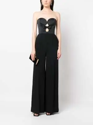 Elie Saab Bow-detail Cut-out Taffeta Jumpsuit