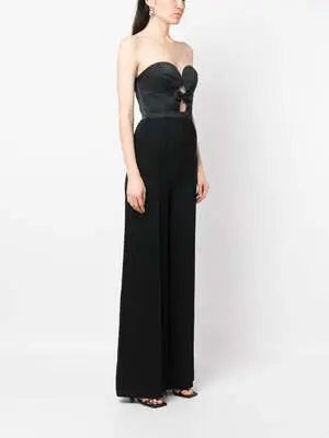 Elie Saab Bow-detail Cut-out Taffeta Jumpsuit