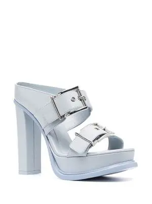 Alexander McQueen 120mm Leather Sandals - Blue