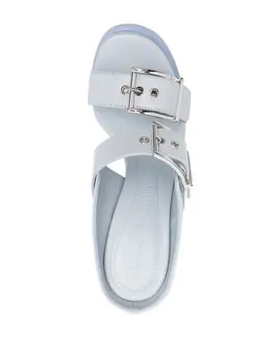 Alexander McQueen 120mm Leather Sandals - Blue