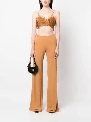 Alberta Ferretti High-waisted Flared Trousers - Brown