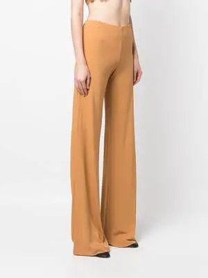 Alberta Ferretti High-waisted Flared Trousers - Brown