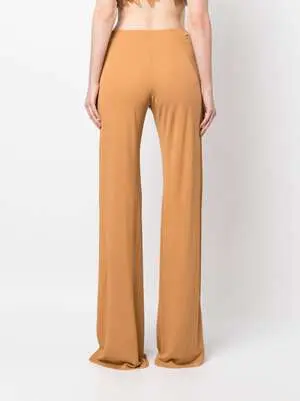 Alberta Ferretti High-waisted Flared Trousers - Brown
