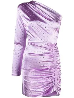 Maje Raparme Polka-dot One-shoulder Dress