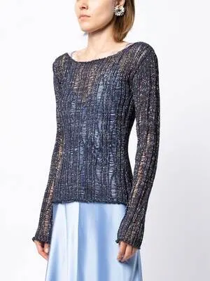 Voz Boat-neck Open-knit Sweater