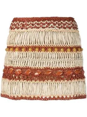 Alberta Ferretti Layered Crochet Skirt