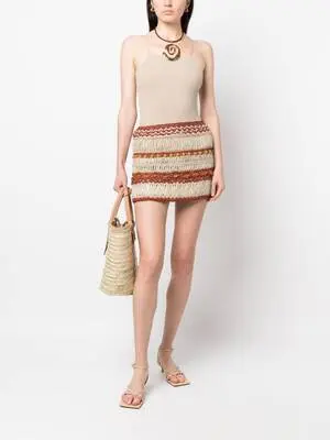 Alberta Ferretti Layered Crochet Skirt
