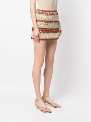 Alberta Ferretti Layered Crochet Skirt