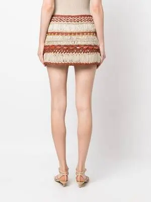 Alberta Ferretti Layered Crochet Skirt