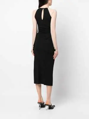 Helmut Lang Mesh Panelled Jersey Midi Dress