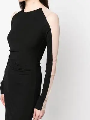 Helmut Lang Mesh Panelled Jersey Midi Dress