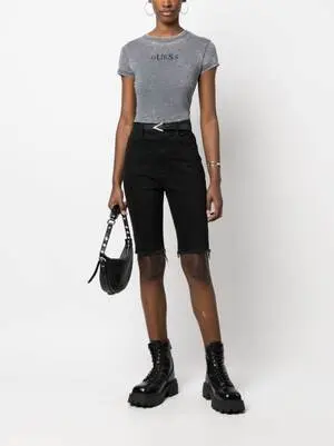 Guess Logo-print Cropped T-shirt