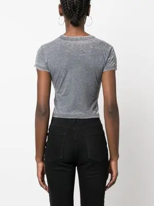 Guess Logo-print Cropped T-shirt
