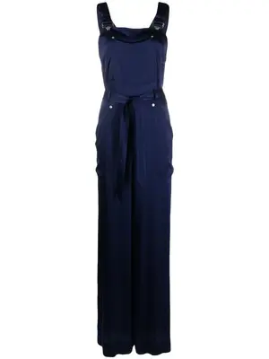 Alberta Ferretti Navy Silk Blend Jumpsuit - Blue